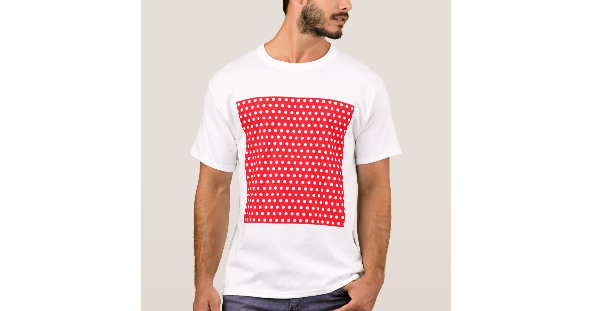 Red and White Polka Dot Pattern. Spotty. T-Shirt | Zazzle