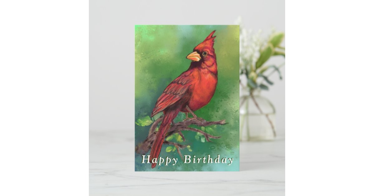 Red Cardinal Birthday Card | Zazzle