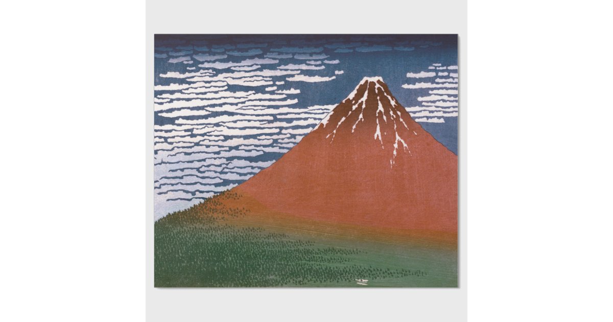 Red Fuji, Aka Fujiyama Volcano Katsushika Hokusai Wrapping Paper | Zazzle