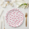 Red Hearts Cute Simple Whimsical Pattern Paper Plate | Zazzle