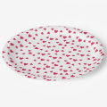 Red Hearts Cute Simple Whimsical Pattern Paper Plate | Zazzle