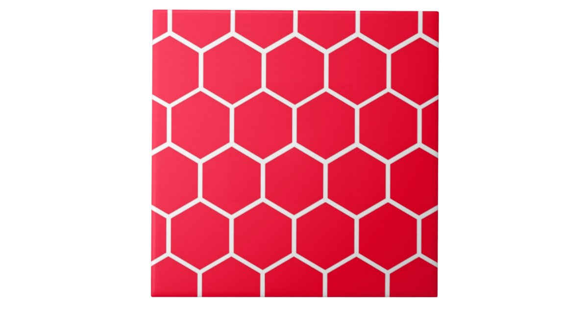 Red honeycomb pattern tile | Zazzle
