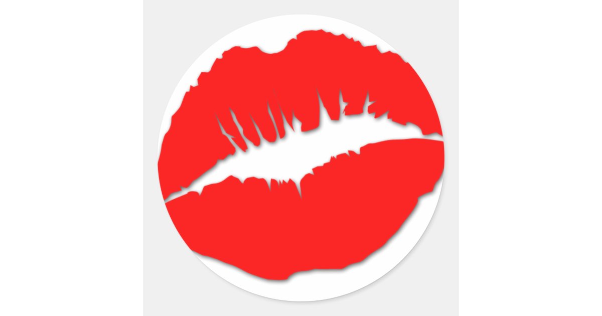 Red Kissy Lips Sticker | Zazzle
