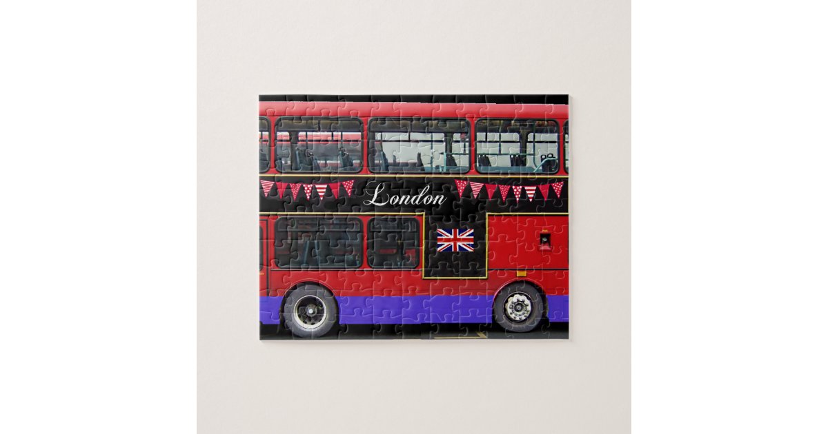 Red London Bus Double Decker Jigsaw Puzzle | Zazzle