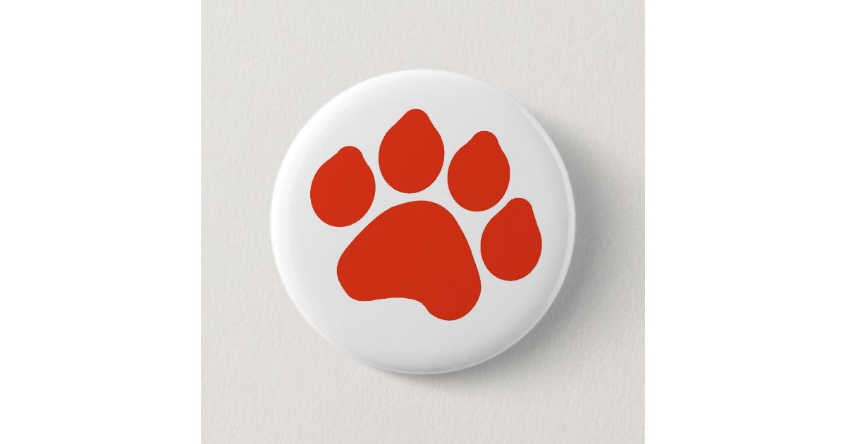 Red Paw Print Button | Zazzle