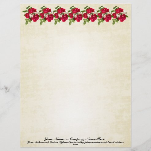 Roses Are Red Letterhead | Zazzle CA