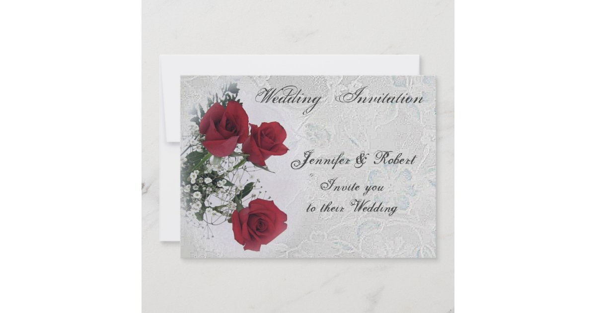 Red Roses Wedding Invitation | Zazzle