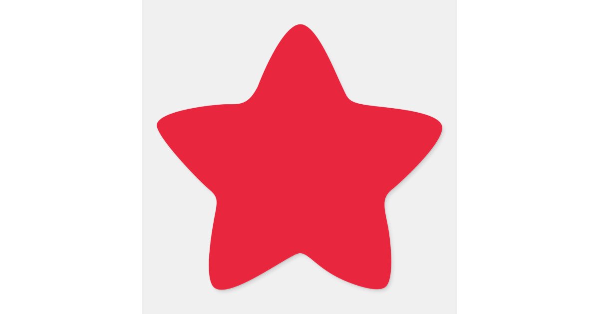 Red star, solid colour, star sticker | Zazzle