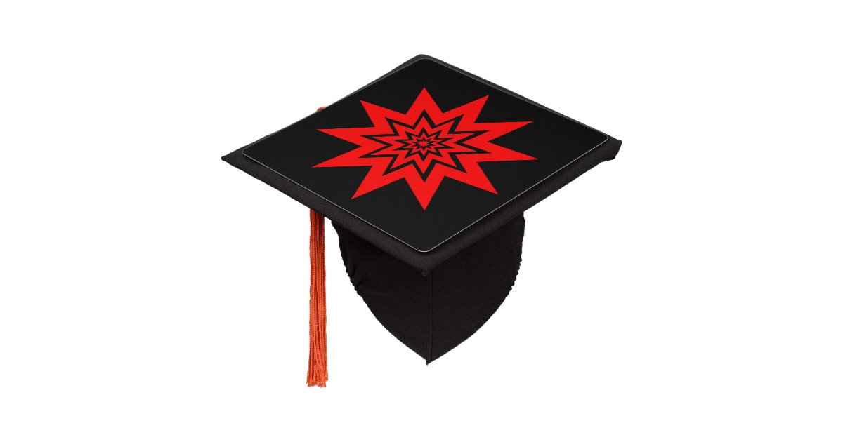 Red Starburst Graduation Cap Topper | Zazzle