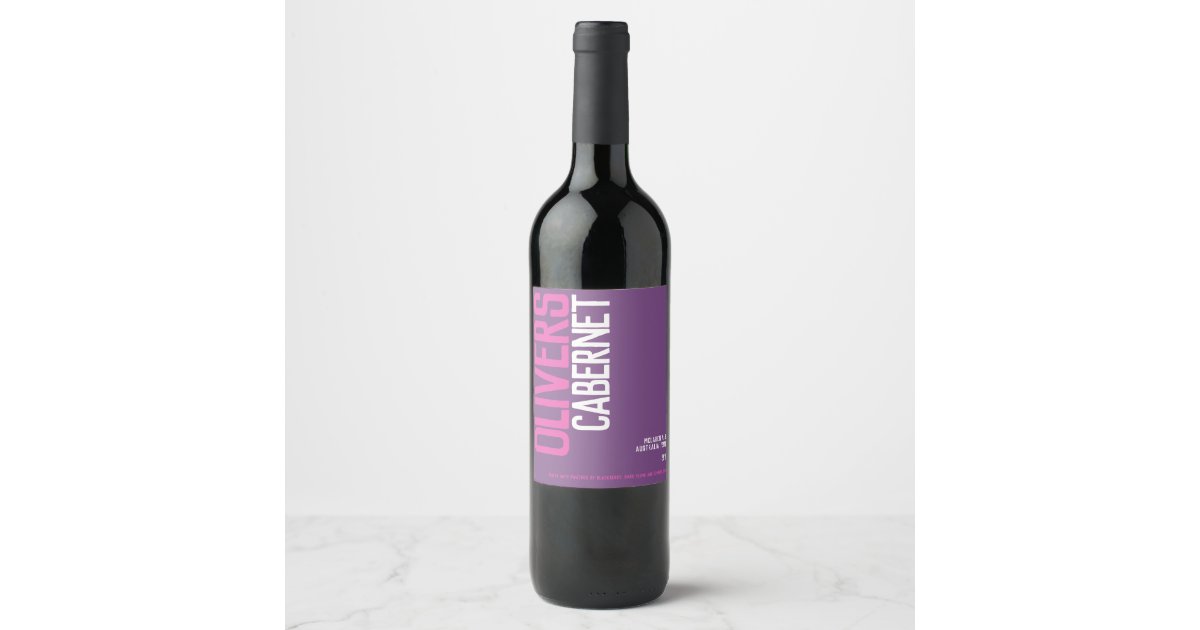 Red wine purple red wine makers text wine labels | Zazzle