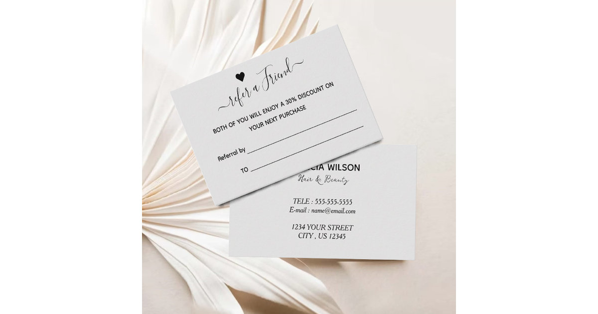 Referral Card, Refer a Friend, Rewards Card | Zazzle
