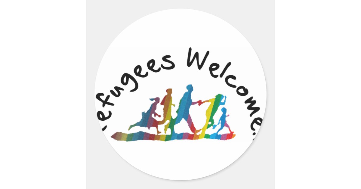 Refugees Welcome Classic Round Sticker | Zazzle
