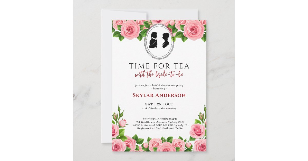 Regency Floral Tea Party bridal shower Invitation | Zazzle