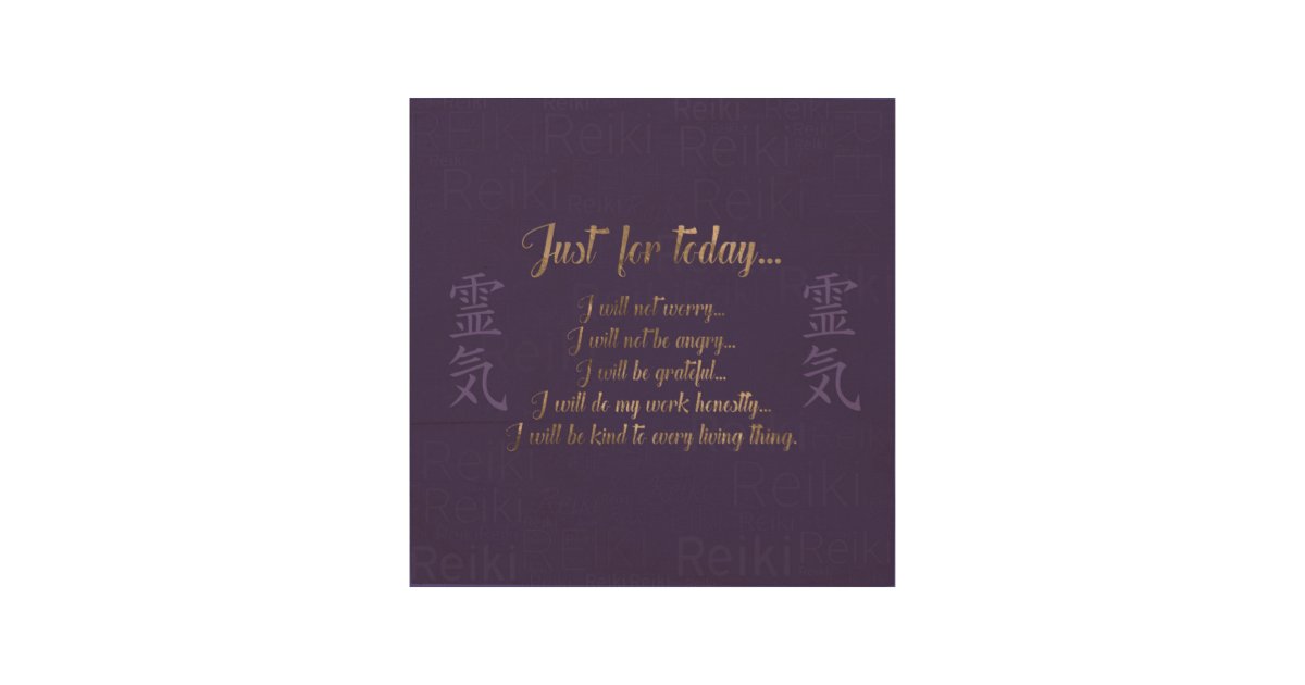 Reiki Principles -Reiki Precepts Wood Wall Art | Zazzle