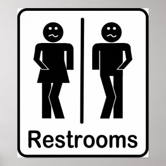 Restroom Sign Posters | Zazzle Canada