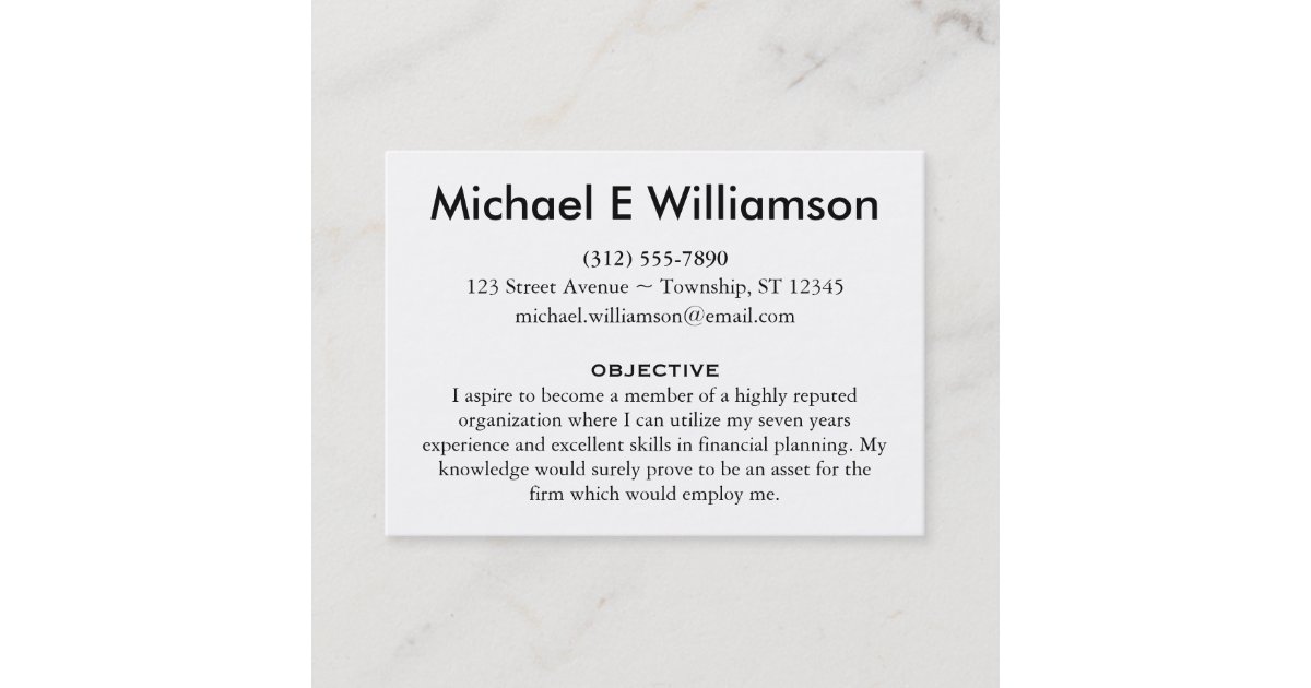 Resume Business Cards | Zazzle