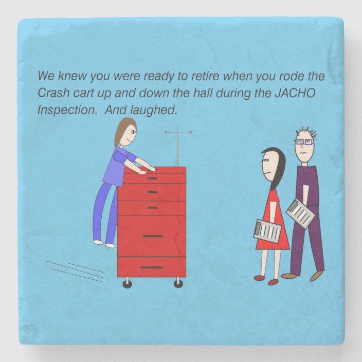 Retired Nurse Crash Cart Humor Stone Magnet Stone Coaster | Zazzle.ca