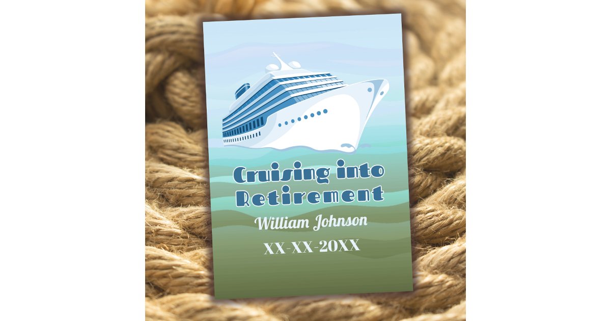 Retirement Party Cruising into Retirement Nautical Invitation | Zazzle