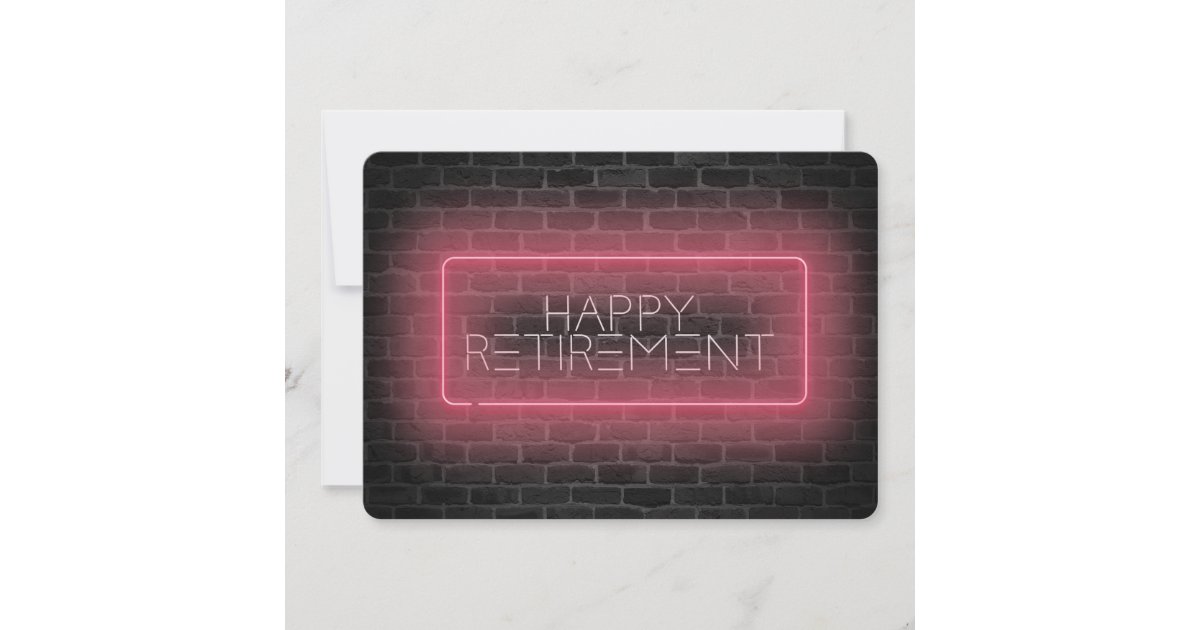 Retirement Party Neon sign on wall Invitation | Zazzle