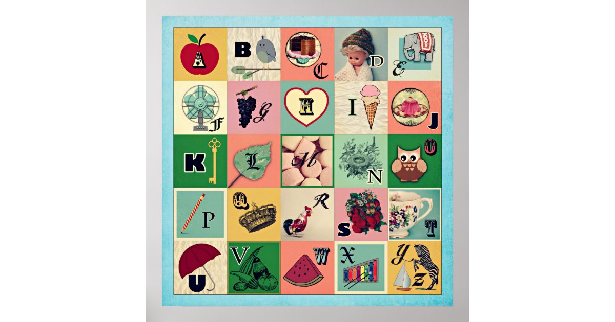 Retro Alphabet Poster | Zazzle