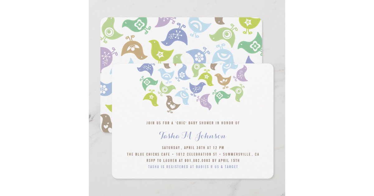 Retro Chicks Boy Baby Shower Party Invitation | Zazzle