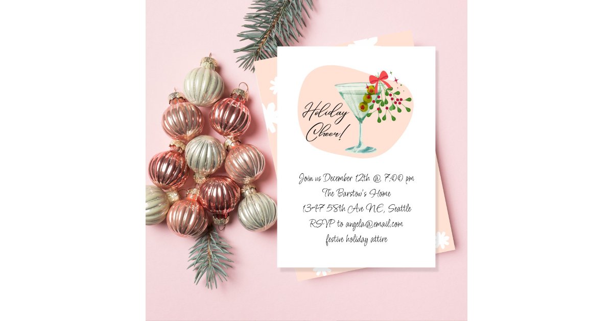 Retro Holiday Cheer Party Invitation | Zazzle