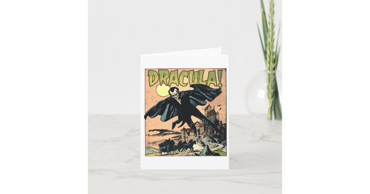 Retro Horror Movie Monster Vampire Vintage Hallowe Card | Zazzle