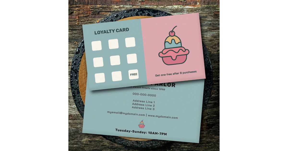 Retro Ice Cream Loyalty Card | Zazzle