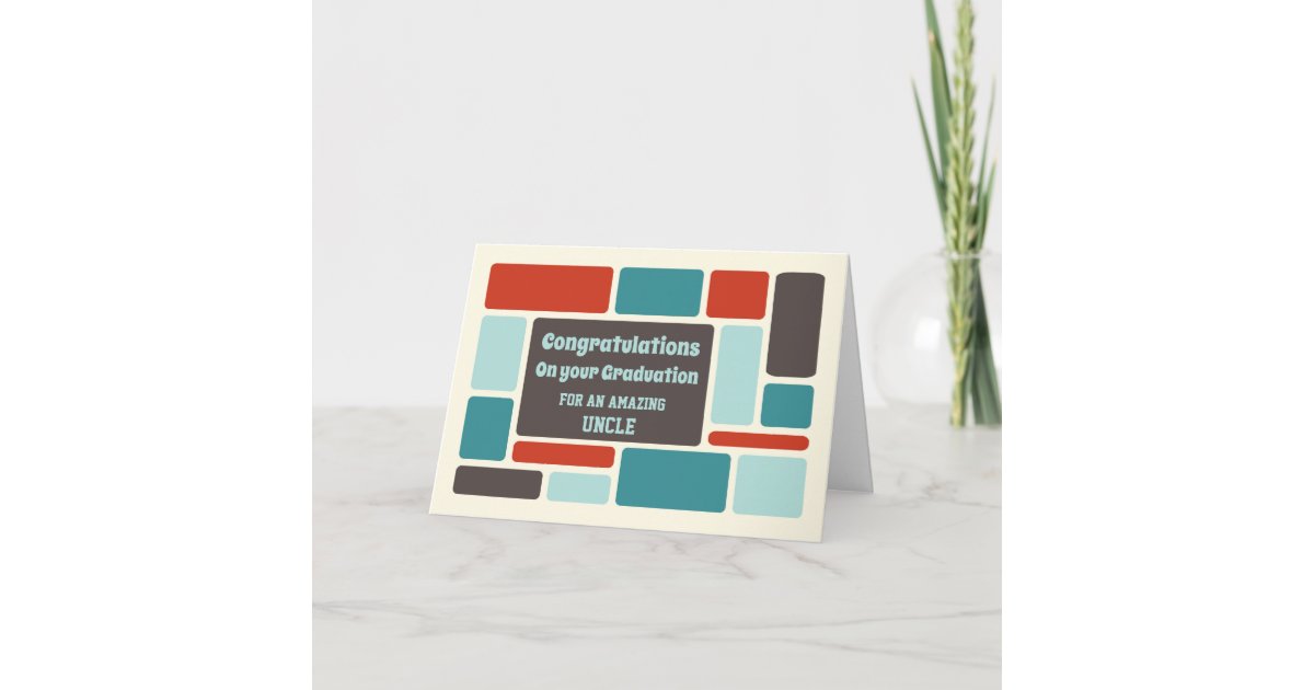 Retro Uncle Congratulations Graduation Card | Zazzle