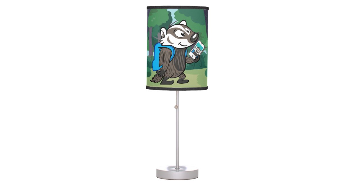 Ricky Raccoon | Boomer Badger Selfie Table Lamp | Zazzle