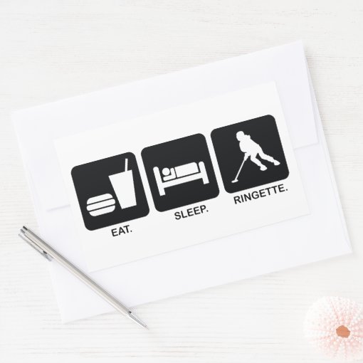 Ringette "Eat Sleep Ringette" Stickers | Zazzle