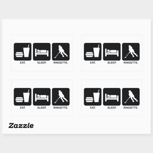 Ringette "Eat Sleep Ringette" Stickers | Zazzle