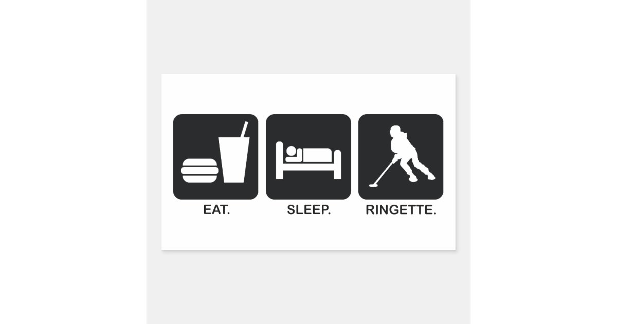 Ringette "Eat Sleep Ringette" Stickers | Zazzle