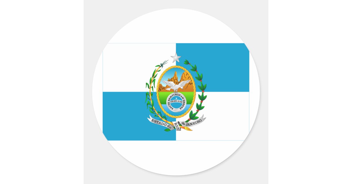Rio de Janeiro, Brazil Flag Classic Round Sticker | Zazzle