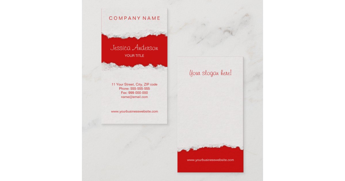 Ripped Paper Torn business card | Zazzle.ca