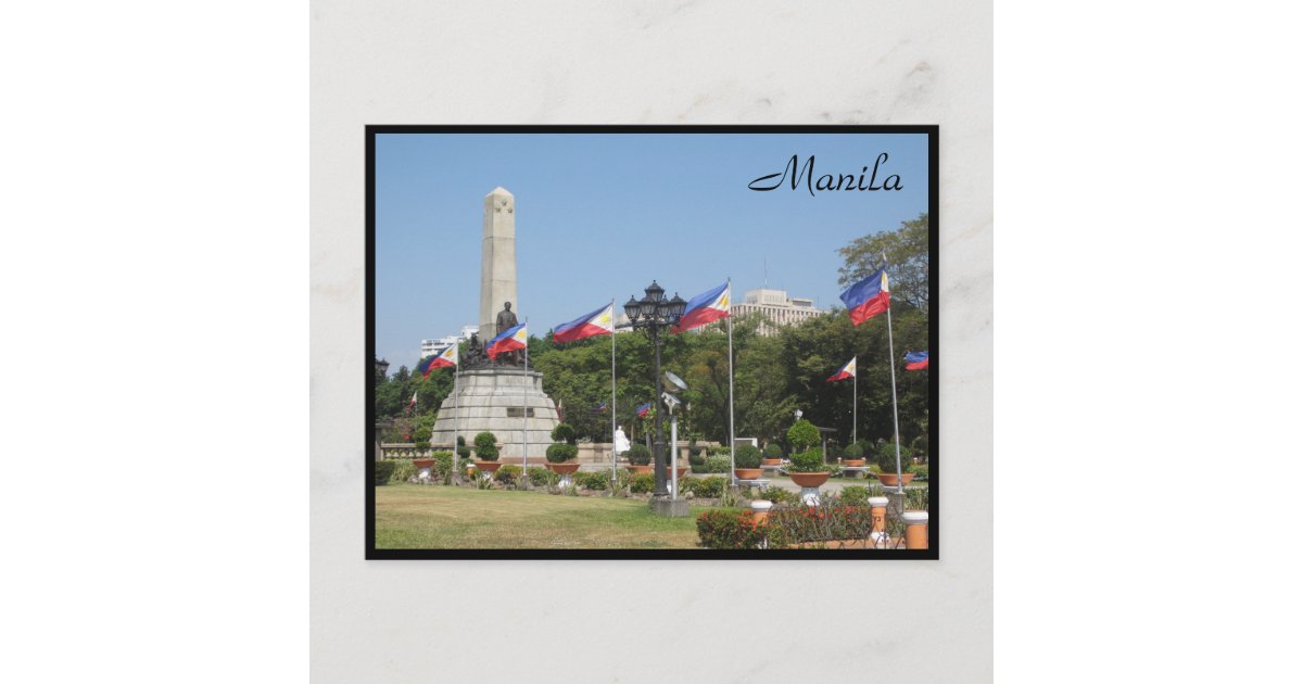 rizal monumental flags postcard | Zazzle