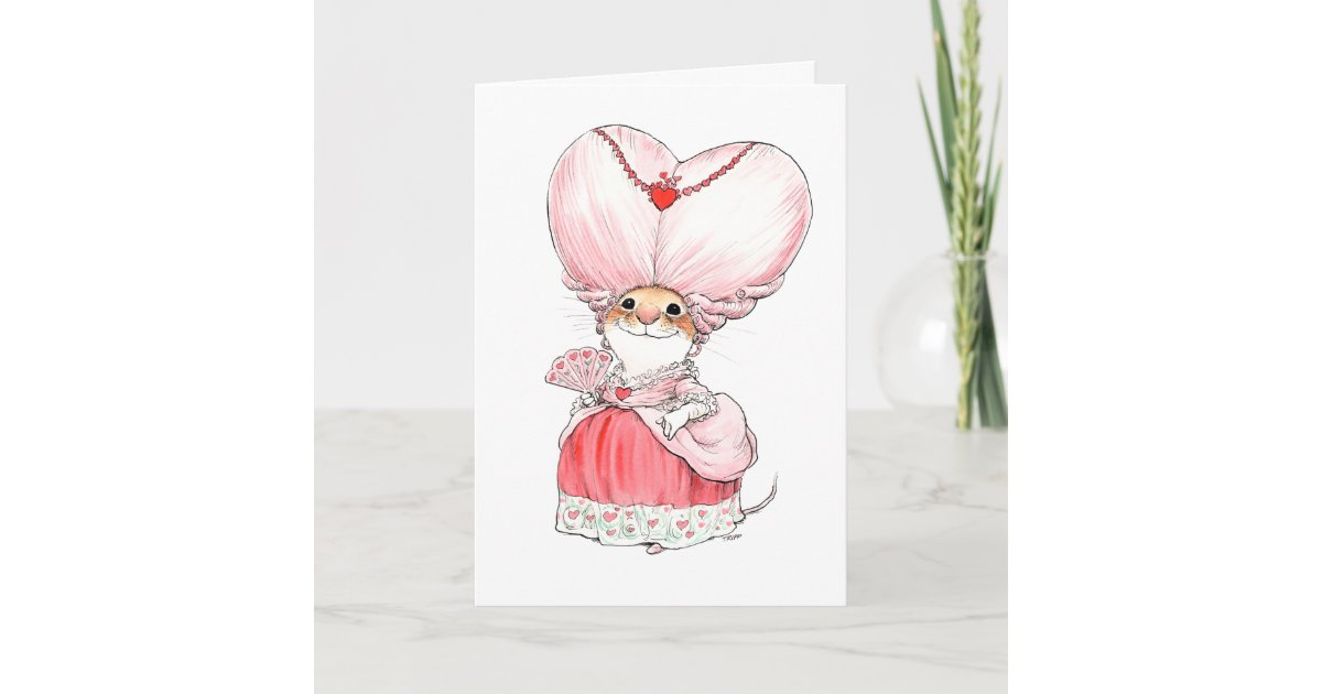 Rococo Valentine Mouse Card | Zazzle
