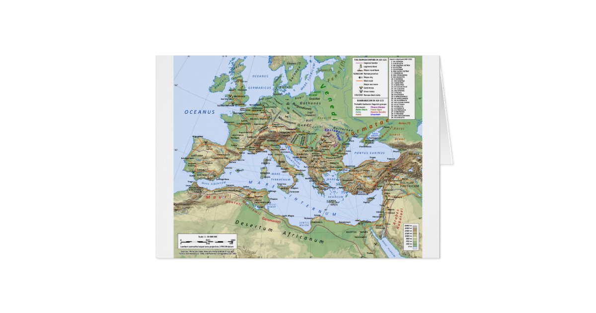 Roman Empire Map During Reign of Emperor Hadrian | Zazzle