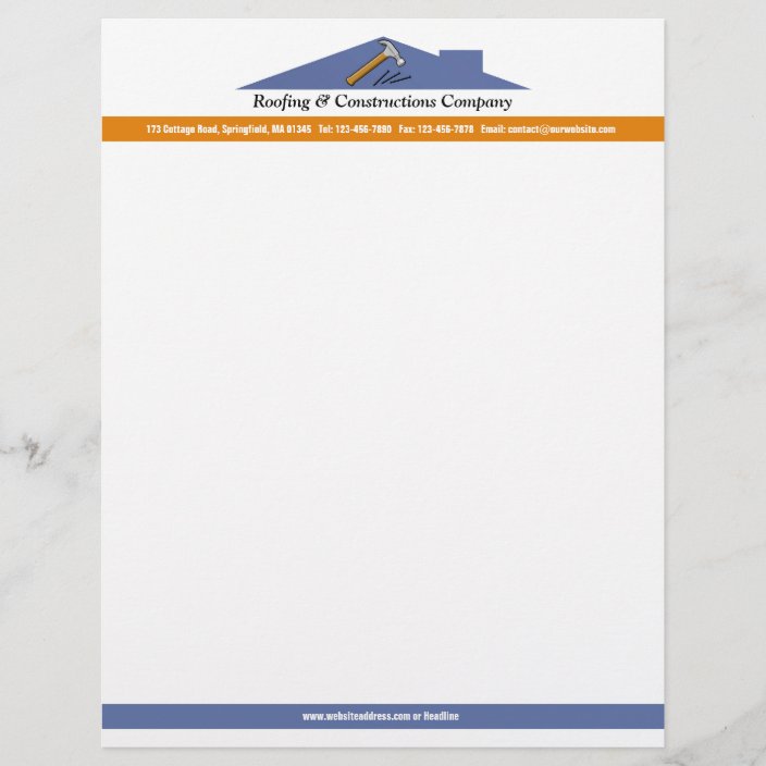 Roofing/Constructions Letterhead | Zazzle.ca