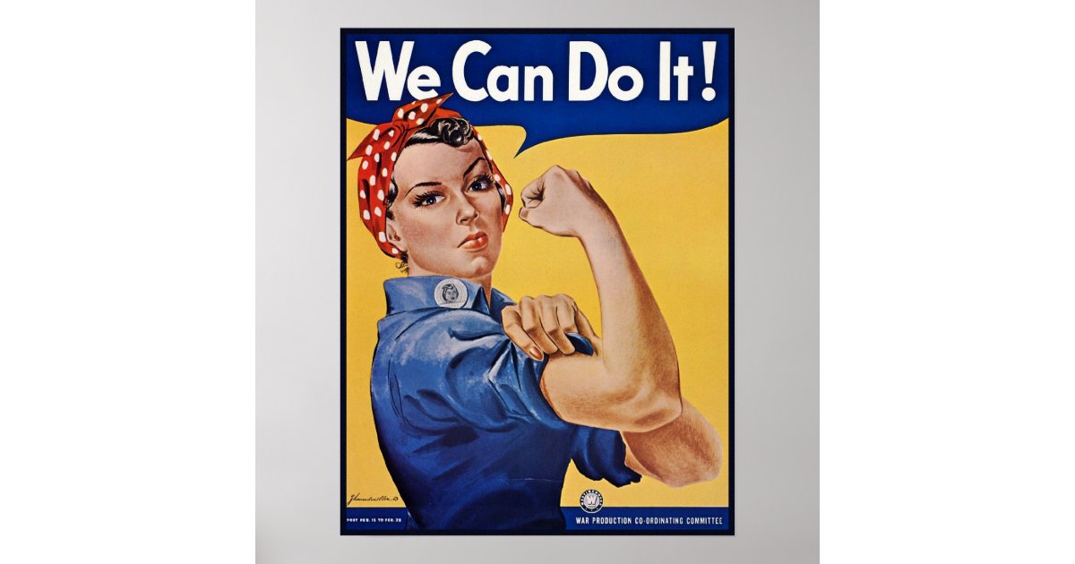 Rosie the Riveter Strong Women in the Workforce Poster | Zazzle