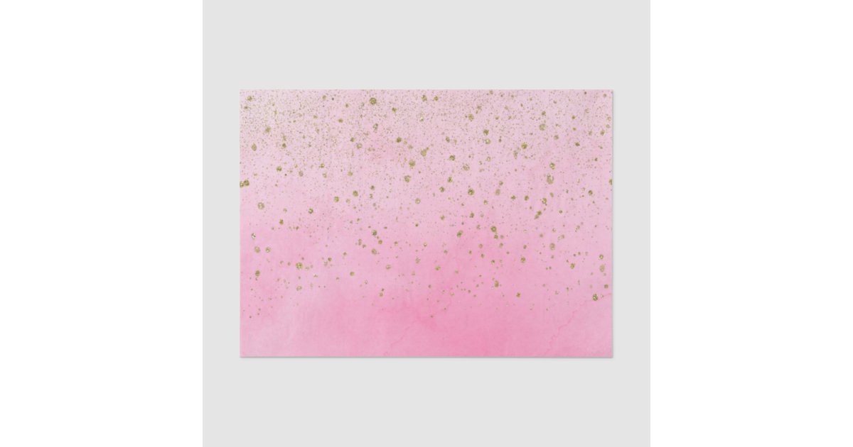 Rosy Rose Pink & Gold Glitter Bridal Shower Party Tissue Paper | Zazzle