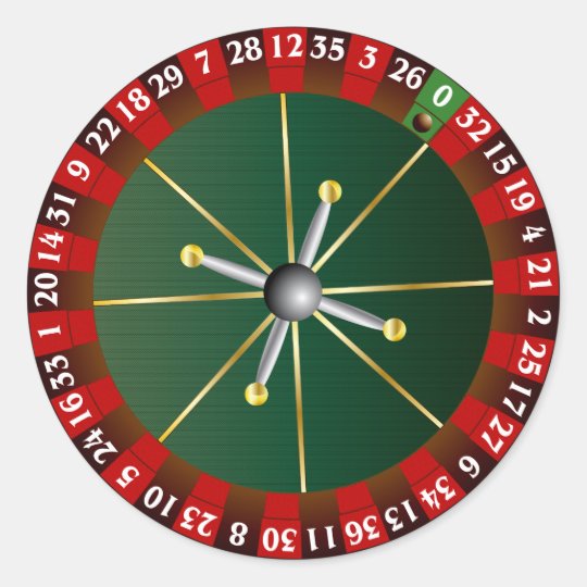 Roulette Wheel Classic Round Sticker | Zazzle.ca
