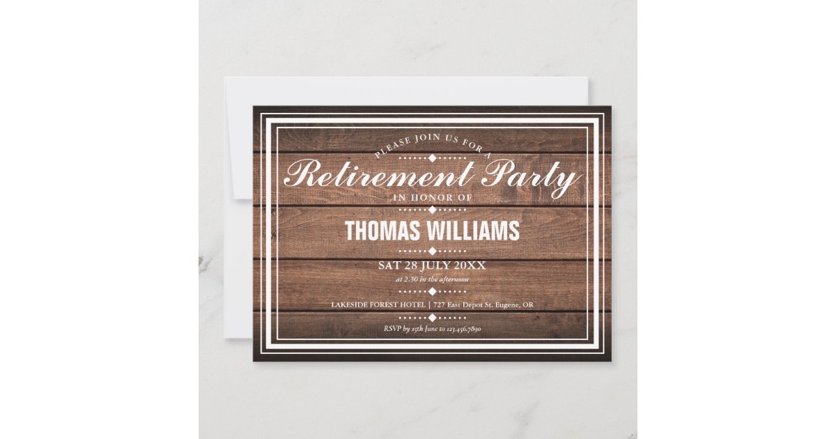 Rustic Barn Wood Retirement Party Invitation | Zazzle