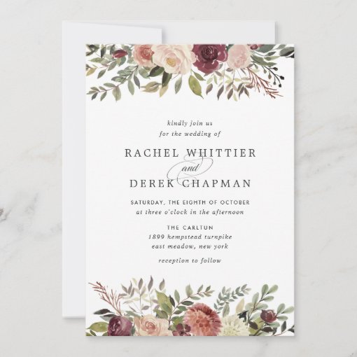 Rustic Bloom Wedding Invitation | Zazzle
