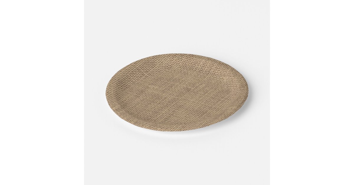 Rustic Burlap Effect Paper Plate | Zazzle