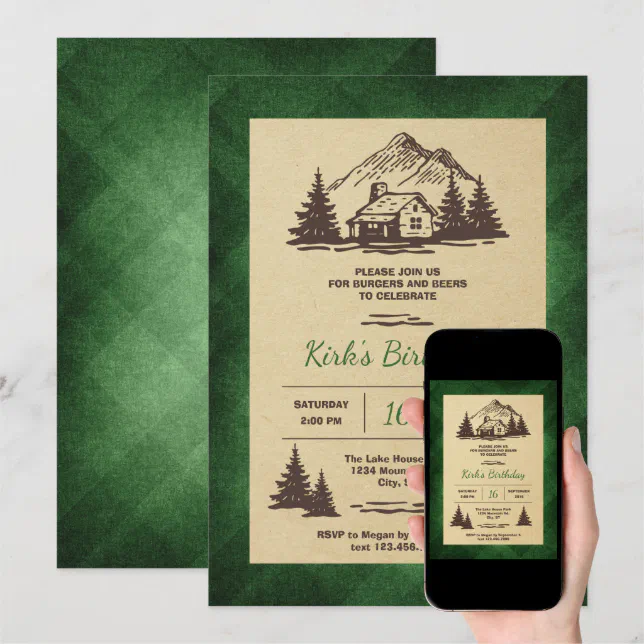 Rustic Cabin Birthday Party Invitation | Zazzle