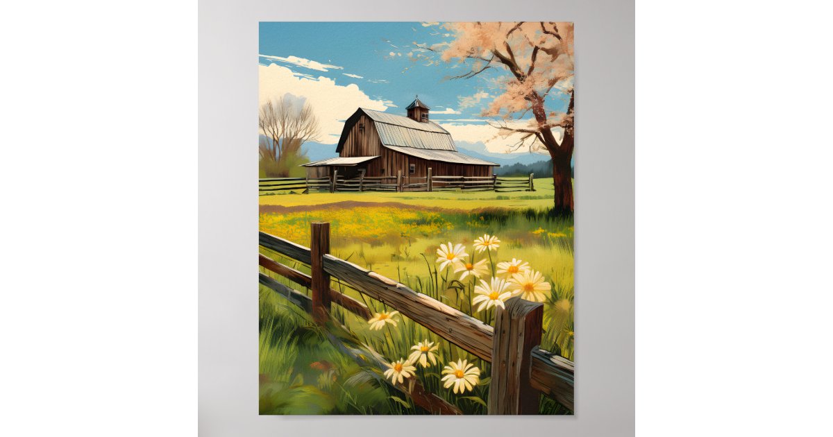 Rustic Country Barn Scene 1 Poster | Zazzle