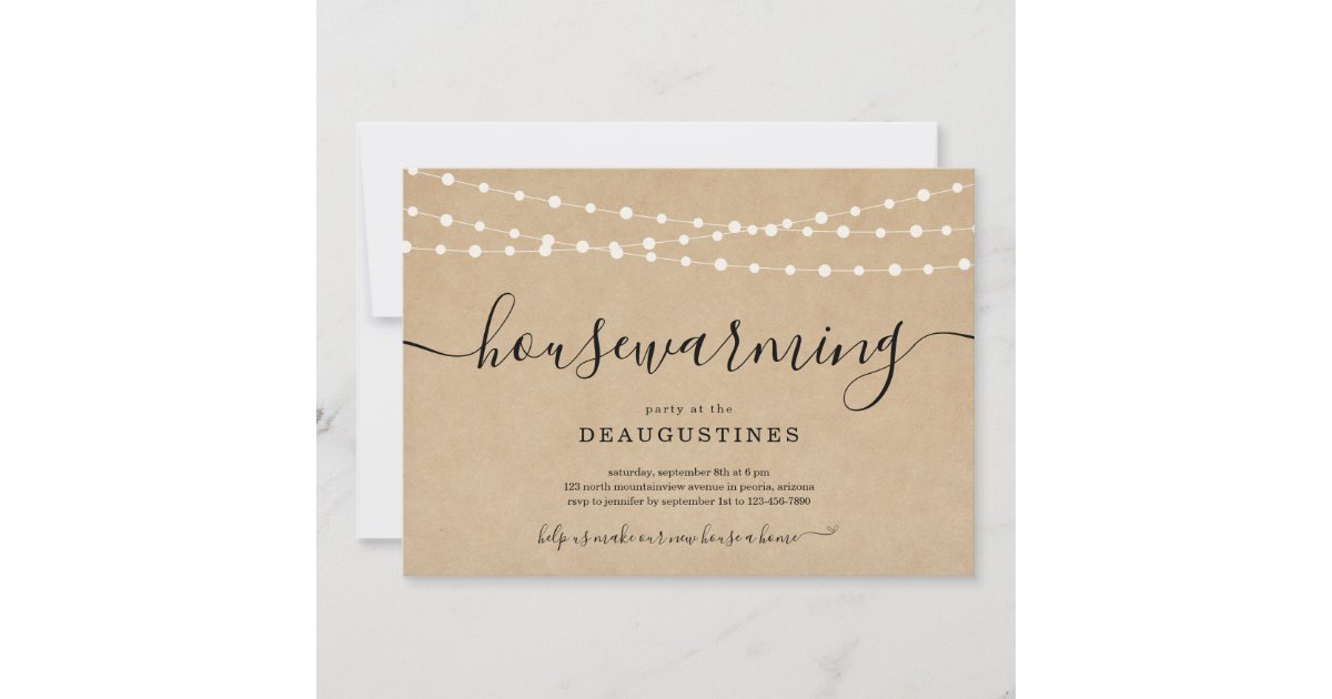 Rustic Housewarming Party Invitation | Zazzle