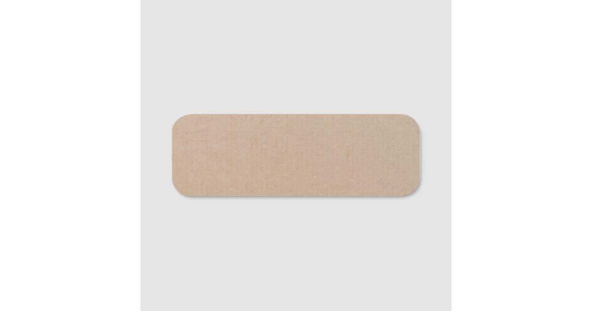 Rustic Kraft Paper Blank Template Custom Name Tag | Zazzle