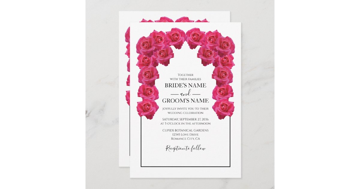 Rustic Pink Roses Wedding Invitations | Zazzle